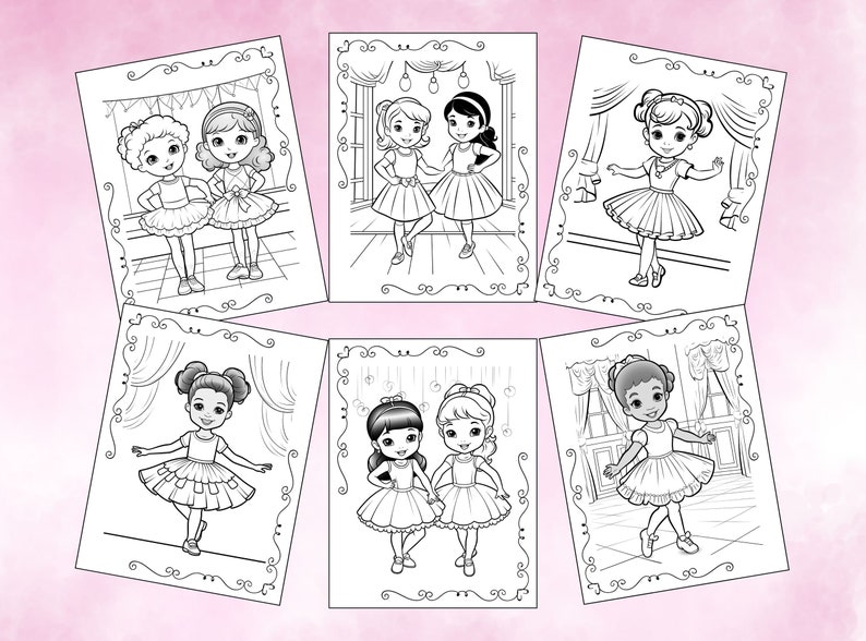 25 X Ballet Coloring Pages, Bundle, Cute, Ballerina Coloring Pages ...