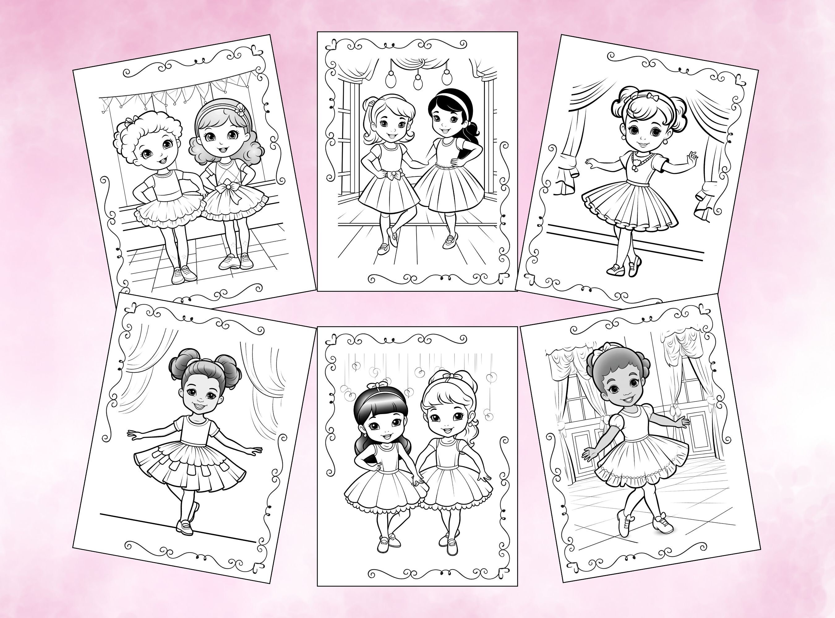 25 X Ballet Coloring Pages, Bundle, Cute, Ballerina Coloring Pages ...