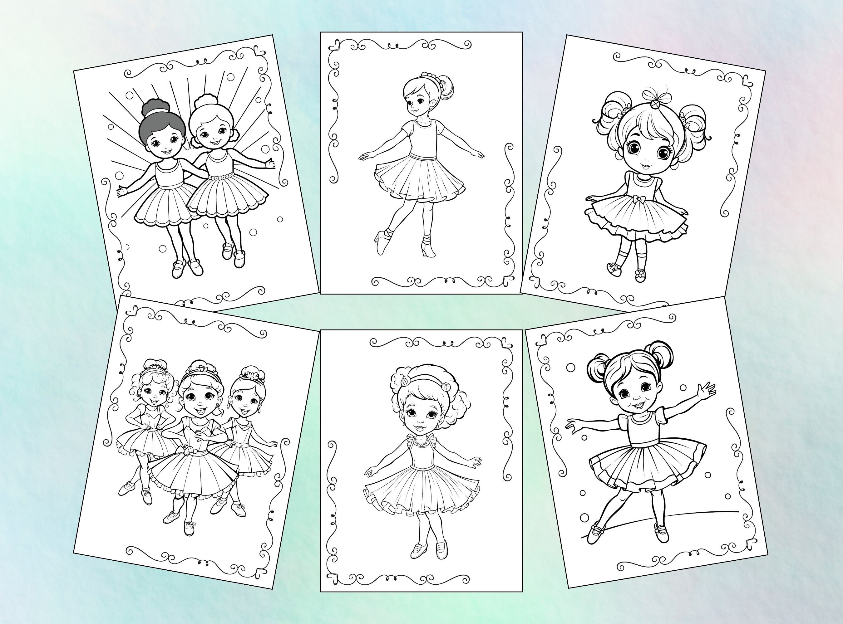 23 X Ballet Coloring Pages, Bundle, Cute, Ballerina Coloring Pages ...