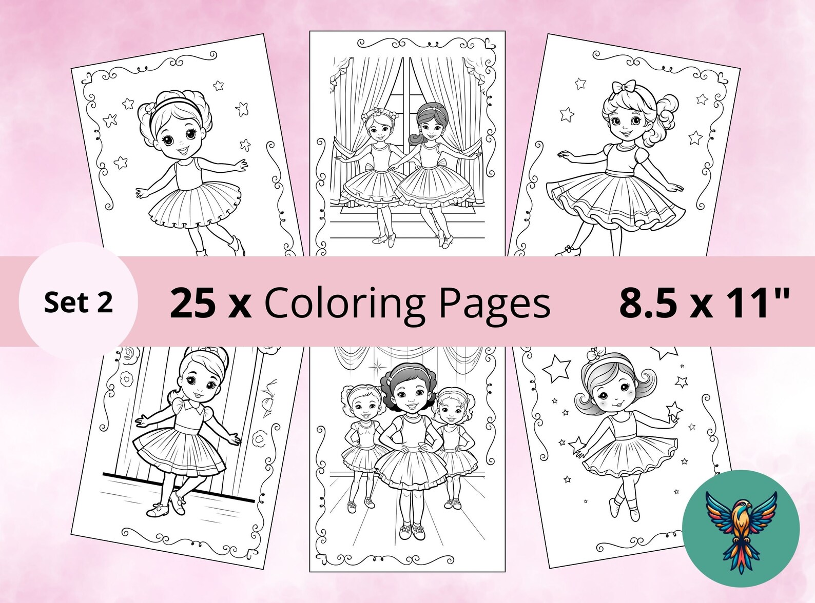25 X Ballet Coloring Pages, Bundle, Cute, Ballerina Coloring Pages ...