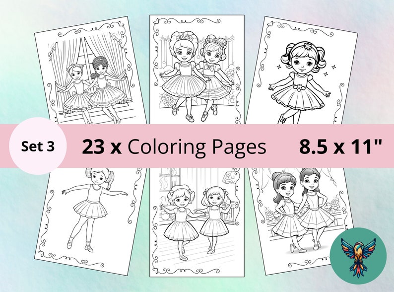 23 X Ballet Coloring Pages, Bundle, Cute, Ballerina Coloring Pages ...