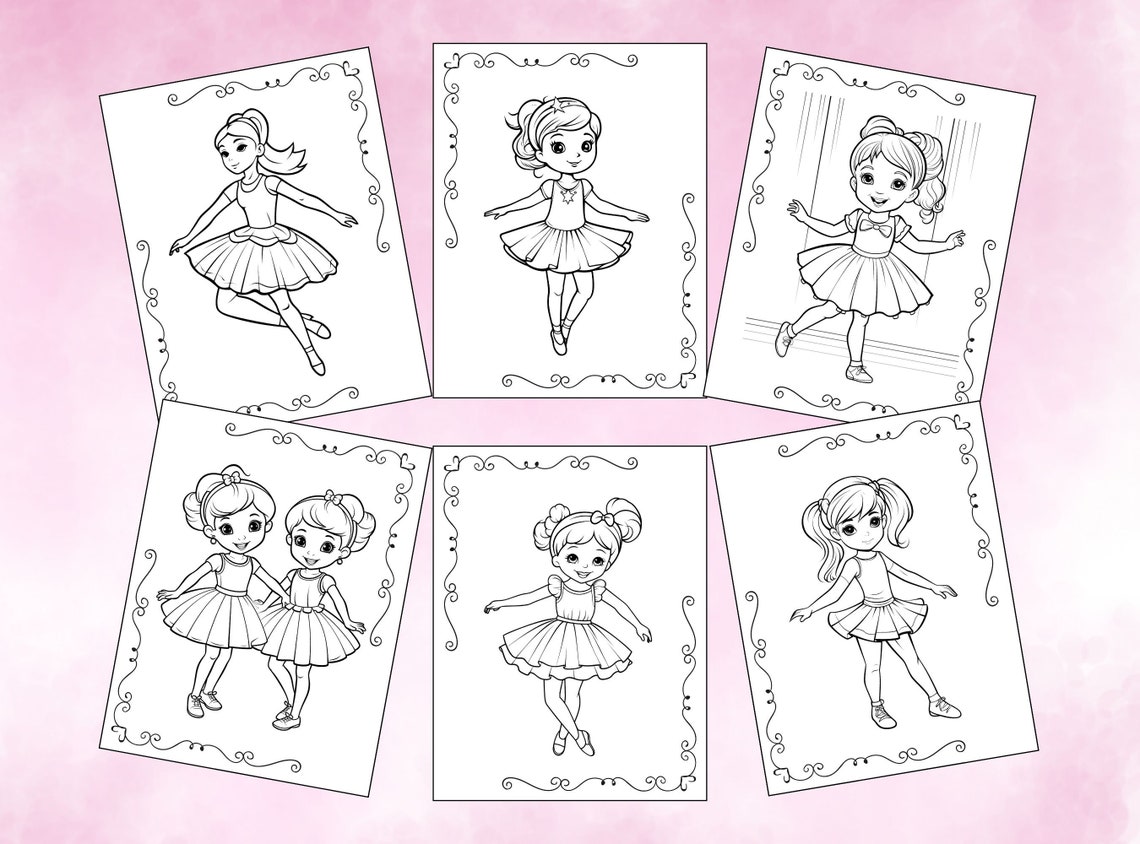 25 X Ballet Coloring Pages, Bundle, Cute, Ballerina Coloring Pages ...