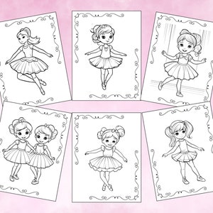 25 X Ballet Coloring Pages, Bundle, Cute, Ballerina Coloring Pages ...
