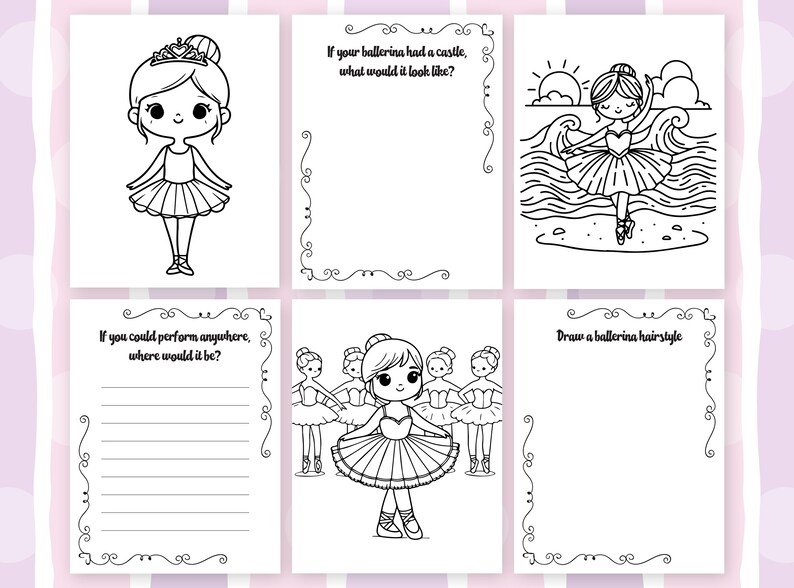 Bundle 1: Ballet Coloring Pages, Ballerina Printables, Activities for ...