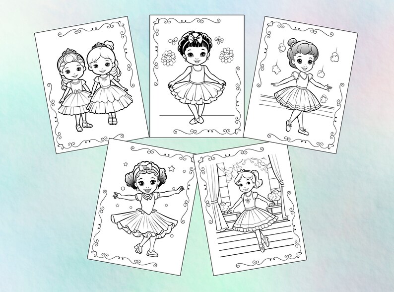23 X Ballet Coloring Pages, Bundle, Cute, Ballerina Coloring Pages ...