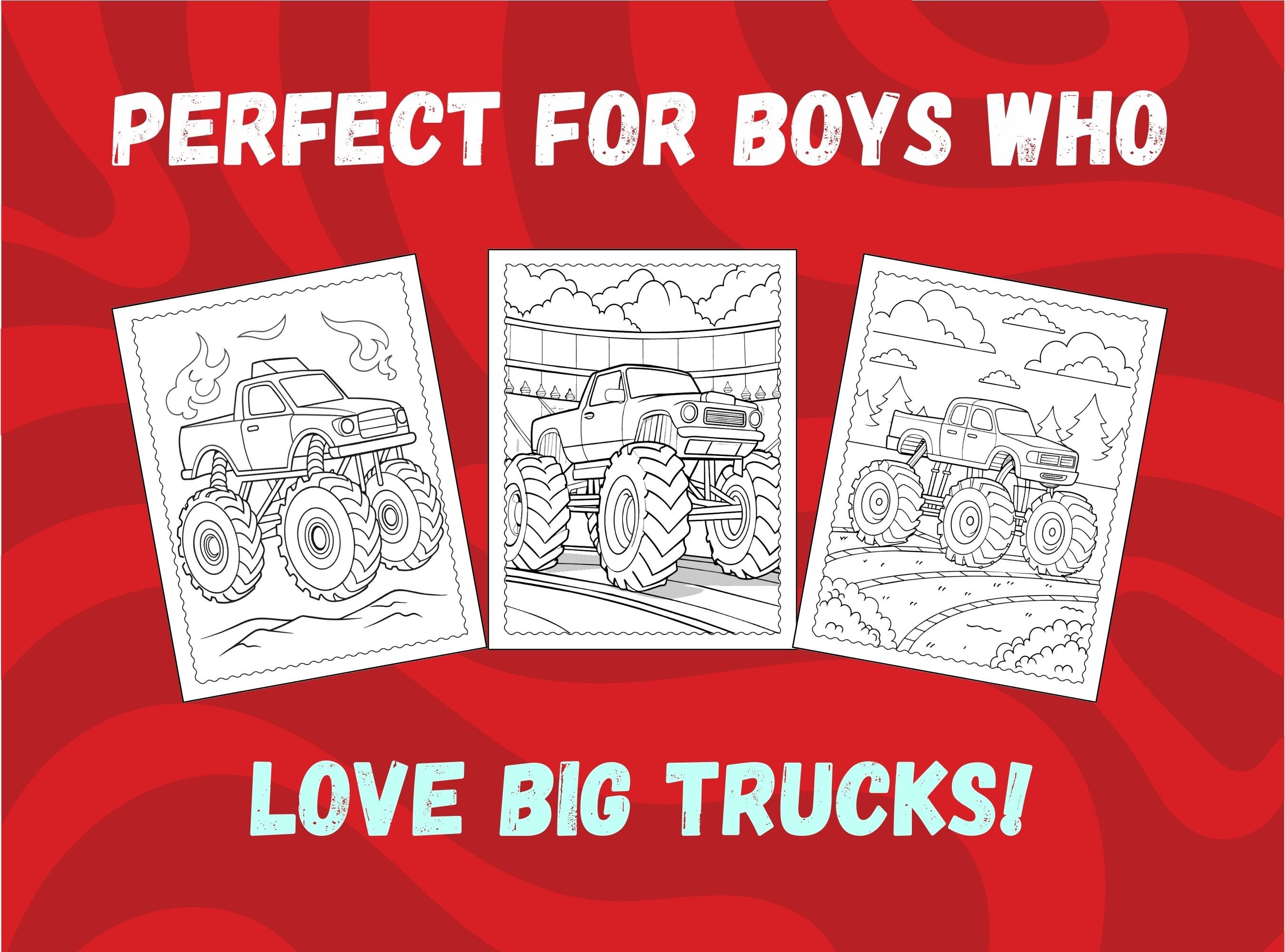 Bundle 4: Monster Truck Coloring Pages, Monster Trucks, Coloring Book ...