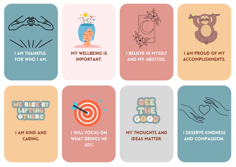 Self-compassion Affirmation Cards - Etsy
