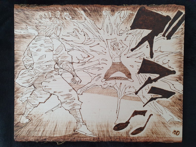 Wood Burned Anime Inspired Art, Available in a Variety of Shapes and ...