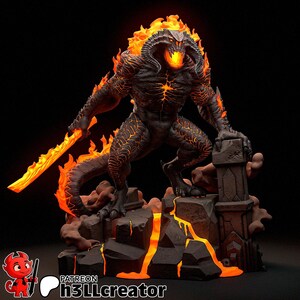Balrog 1/45 Scale | 3d Printed Model | UNASSEMBLED | UNPAINTED - Etsy