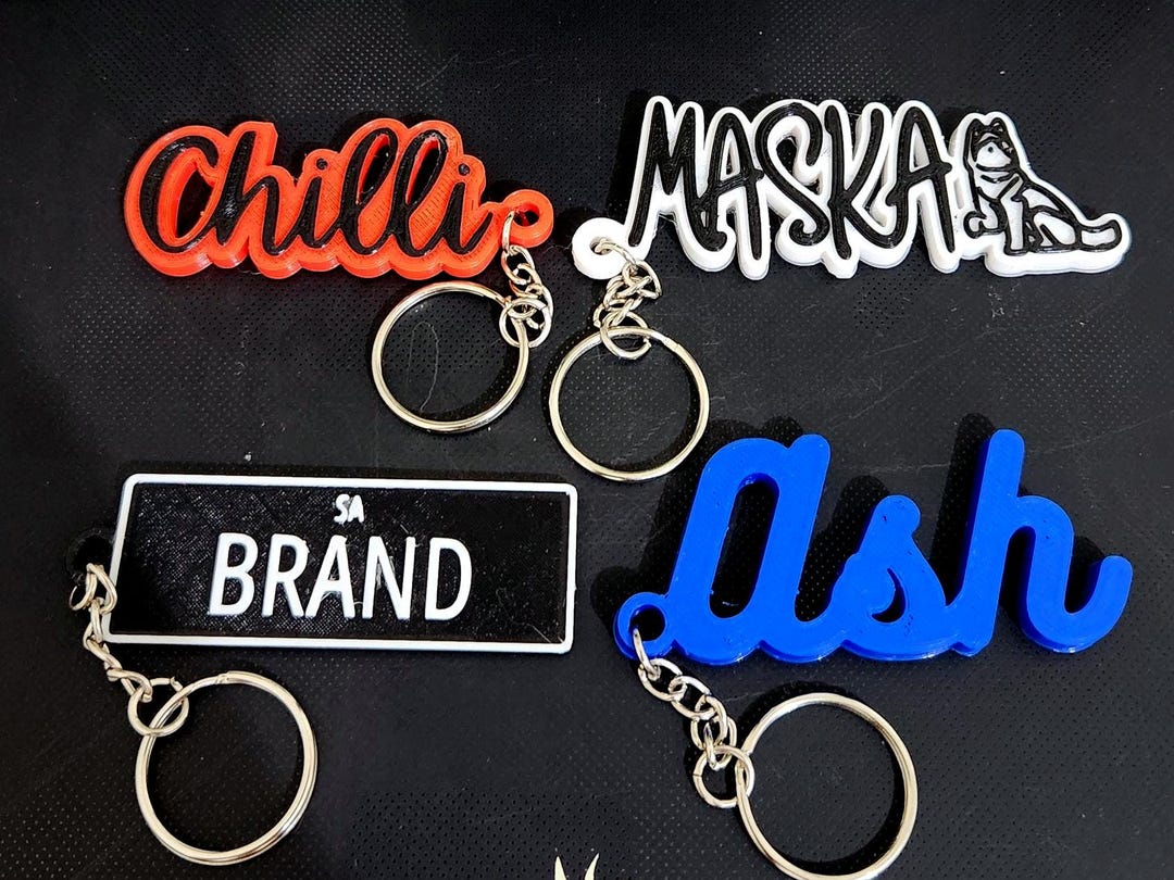 3D Printed Keyring, Keyring, 3D Printed Keyring, Personalized Keychain ...