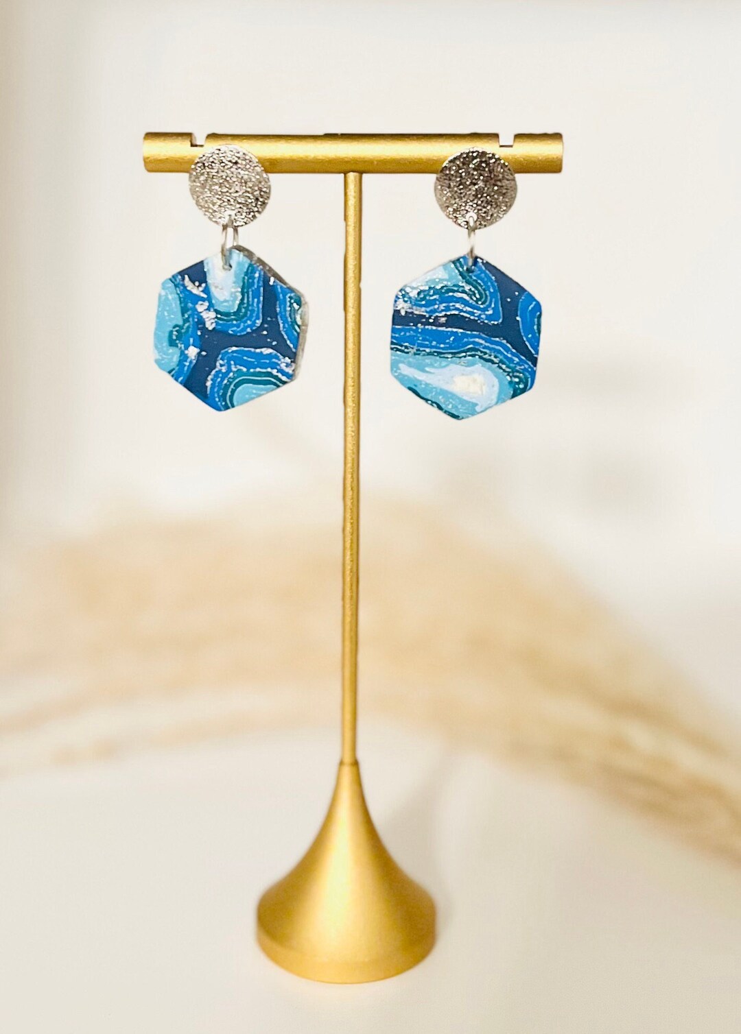 Blue Abalone-inspired Polymer Earrings - Etsy