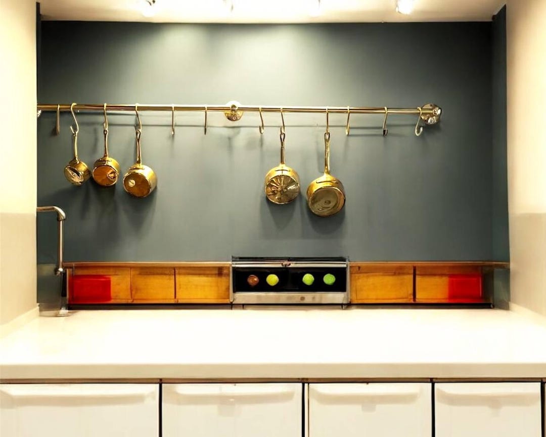 Unlacquered Solid Brass Pot Racks and Pan, Antique Brass Pot Racks ...