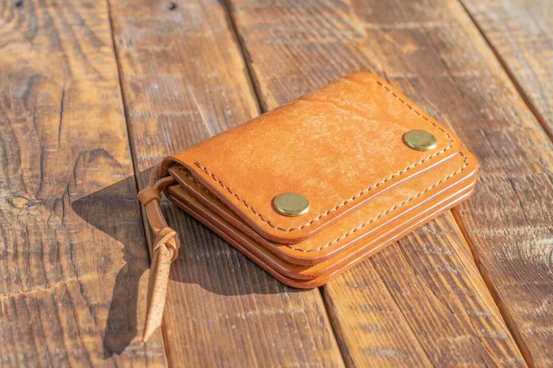 Mini Trucker Wallet Handmade Whiskey Pueblo Leather Biker Chain Wallet ...