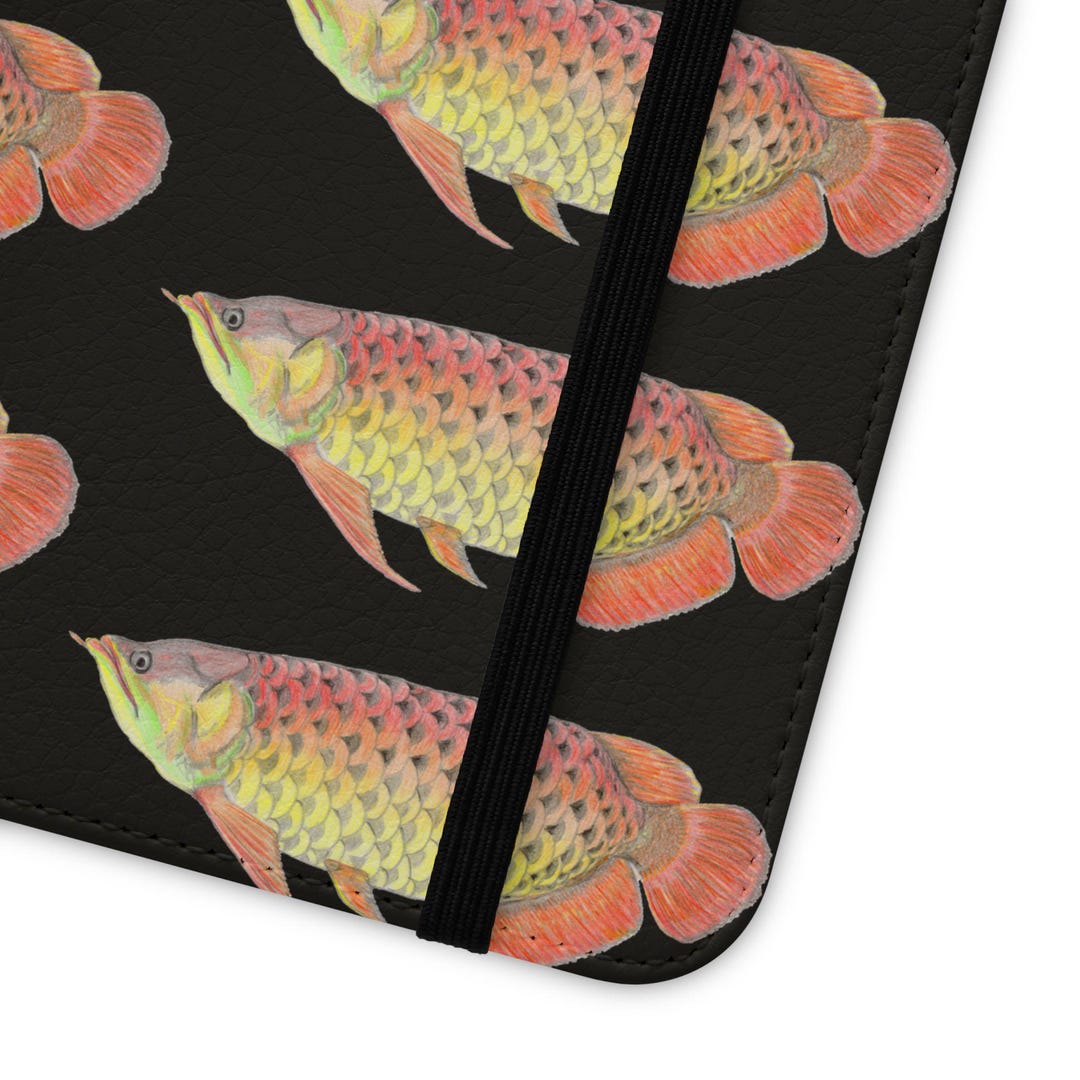 Flip Cases, Rainbow Arowana Fish on Black Design - Etsy