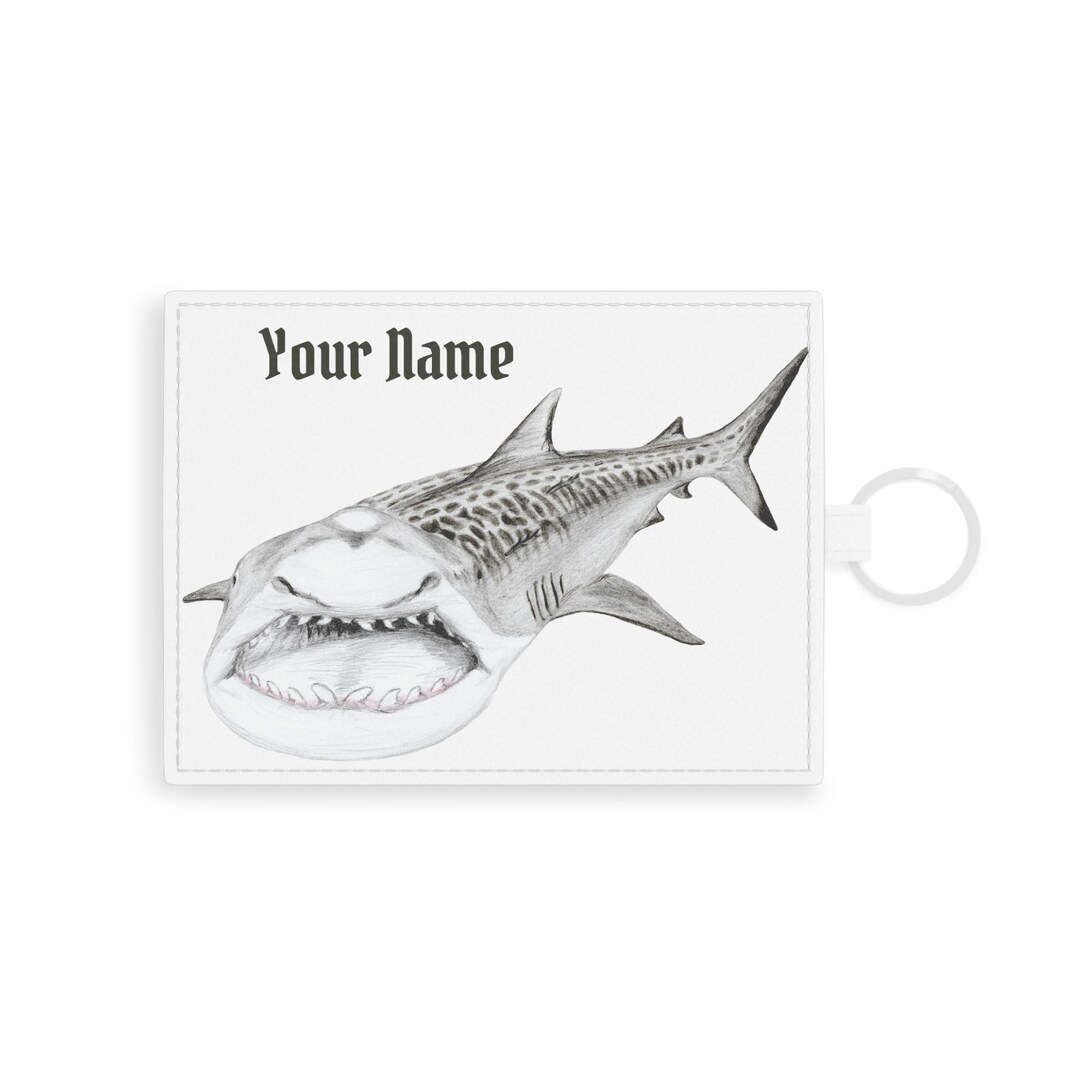 Tiger Shark Saffiano Leather Business Card Holder, Personalized - Etsy
