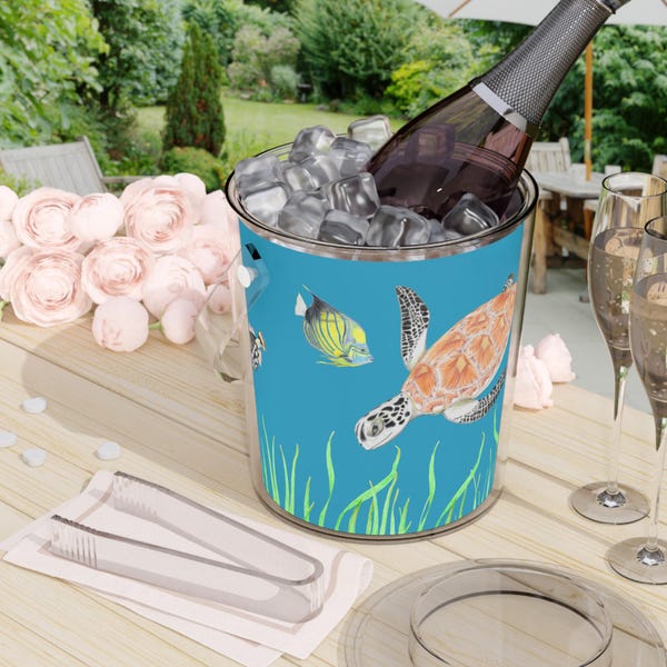 Turquoise Ice Bucket - Etsy