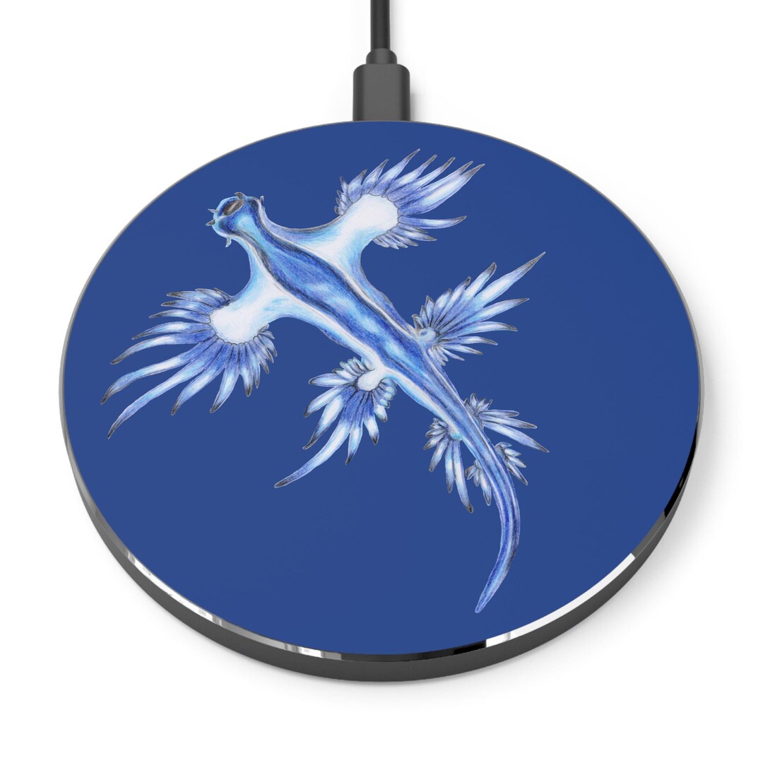 Wireless Charger, Blue Dragon Design - Etsy
