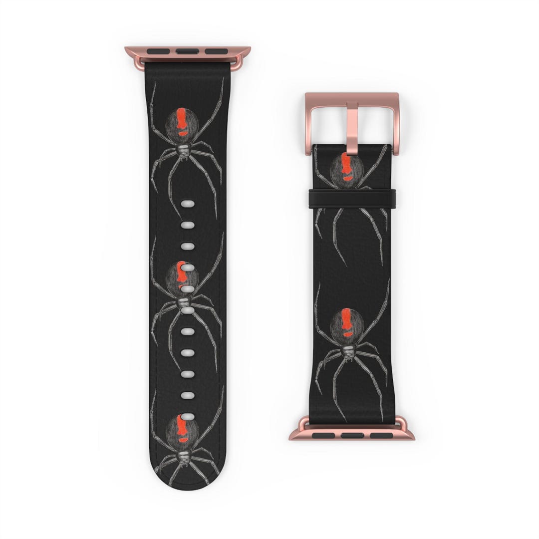 Black Spider Watch Band, Redback Spider Design - Etsy