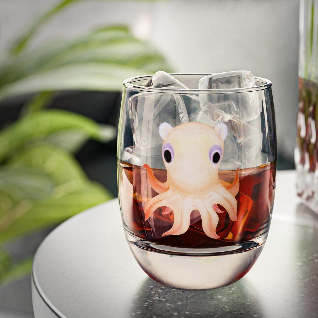Orange Flapjack Octopus Whiskey Glass - Etsy