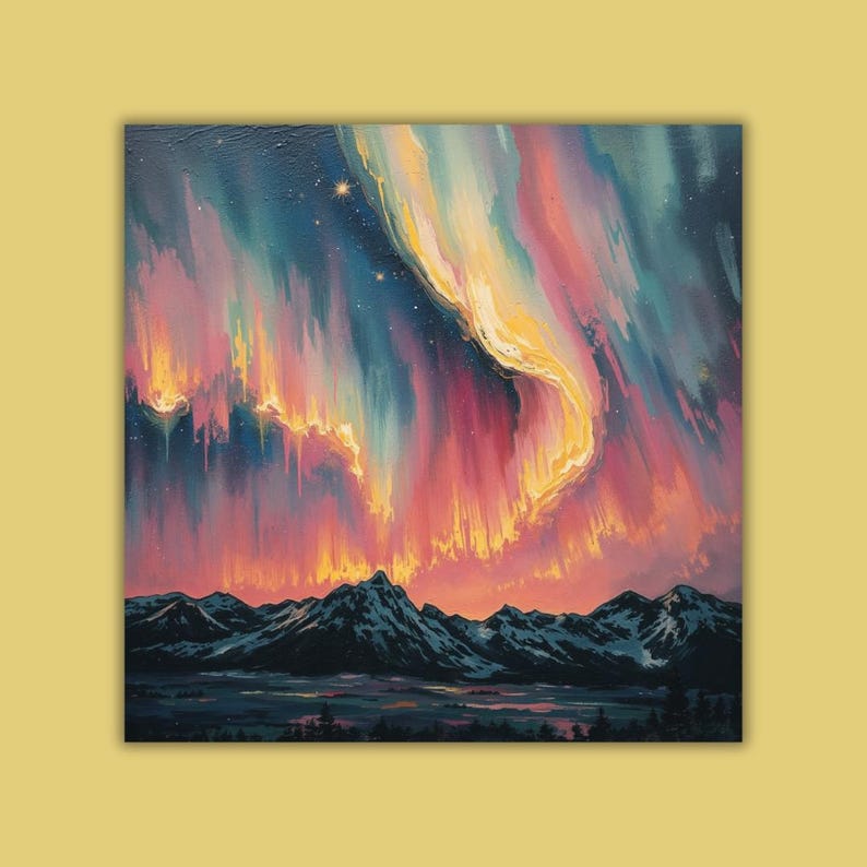 Northern Lights Wall Art Instant Download Aurora Borealis & Snowy ...