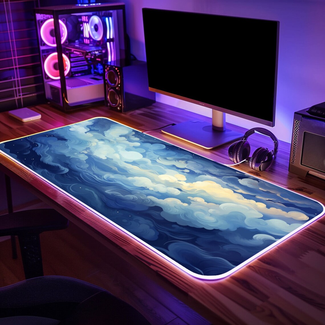 Pastel Mouse Pad, Blue Desk Mat, Pastel Sky Desk Mat, Kawaii Mouse Pad ...