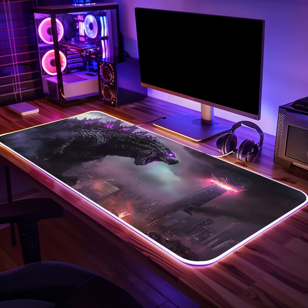 Godzilla & Emrakul Desk Mat, Purple Godzilla Desk Mat, Monster Desk Mat ...