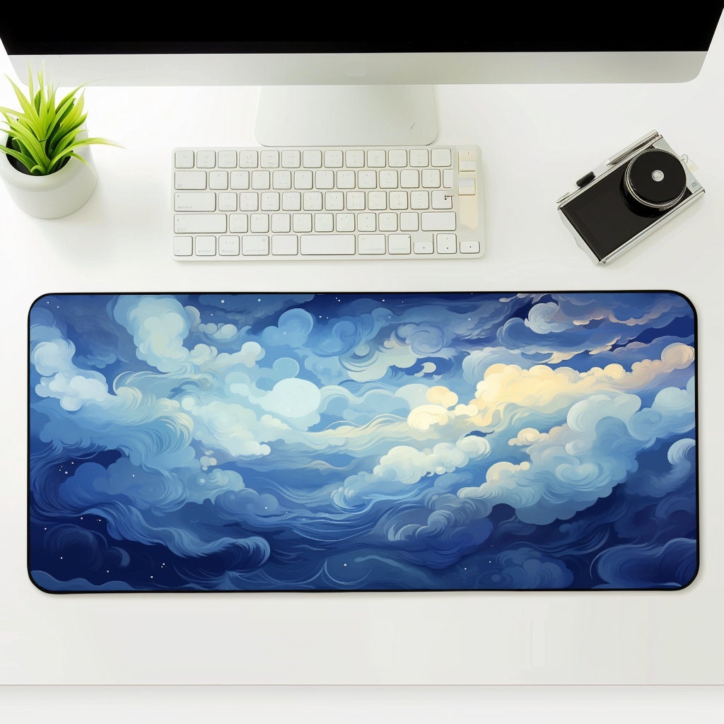 Pastel Mouse Pad, Blue Desk Mat, Pastel Sky Desk Mat, Kawaii Mouse Pad ...