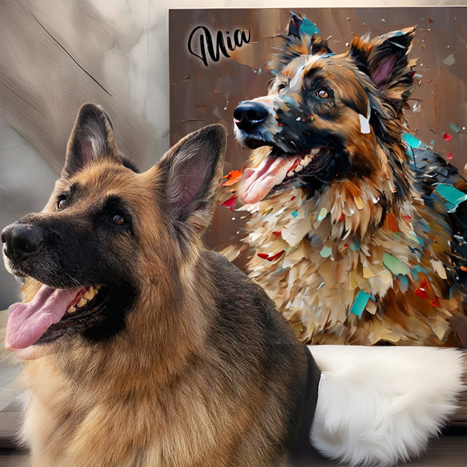 Custom Watercolor Portraits Using Pet Photo Personalized Digital Dog ...