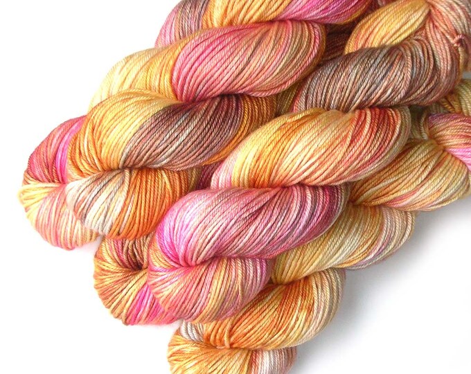Silky DK Handdyed Yarn 50/50 Silk and SW Merino, Soft Nectarine, 230 ...