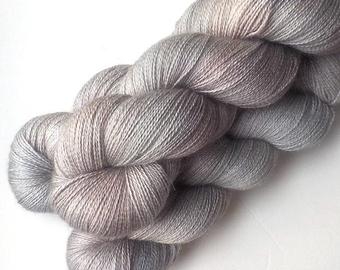 Lace Yarn Baby Alpaca Silk and Cashmere With Silver Glimmer - Sable ...