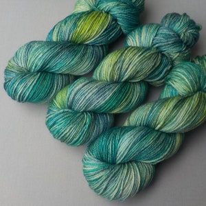 Merino Silk 75/25 DK Handdyed Yarn, Shaded Pond - Etsy