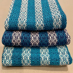 Handwoven Dishtowel Tea Towel Pure Cotton Dark Blue Pattern Stripes - Etsy