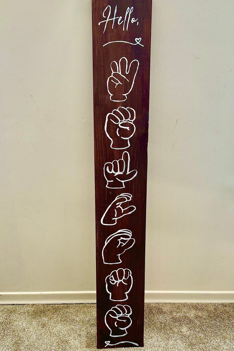Front Porch Door ASL Welcome Sign - Etsy