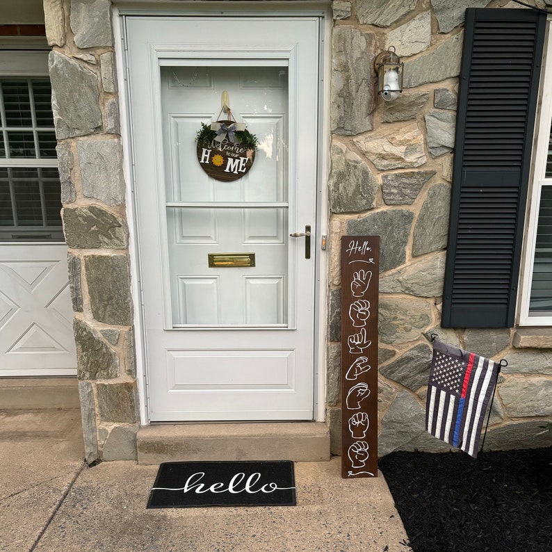 Front Porch Door ASL Welcome Sign - Etsy