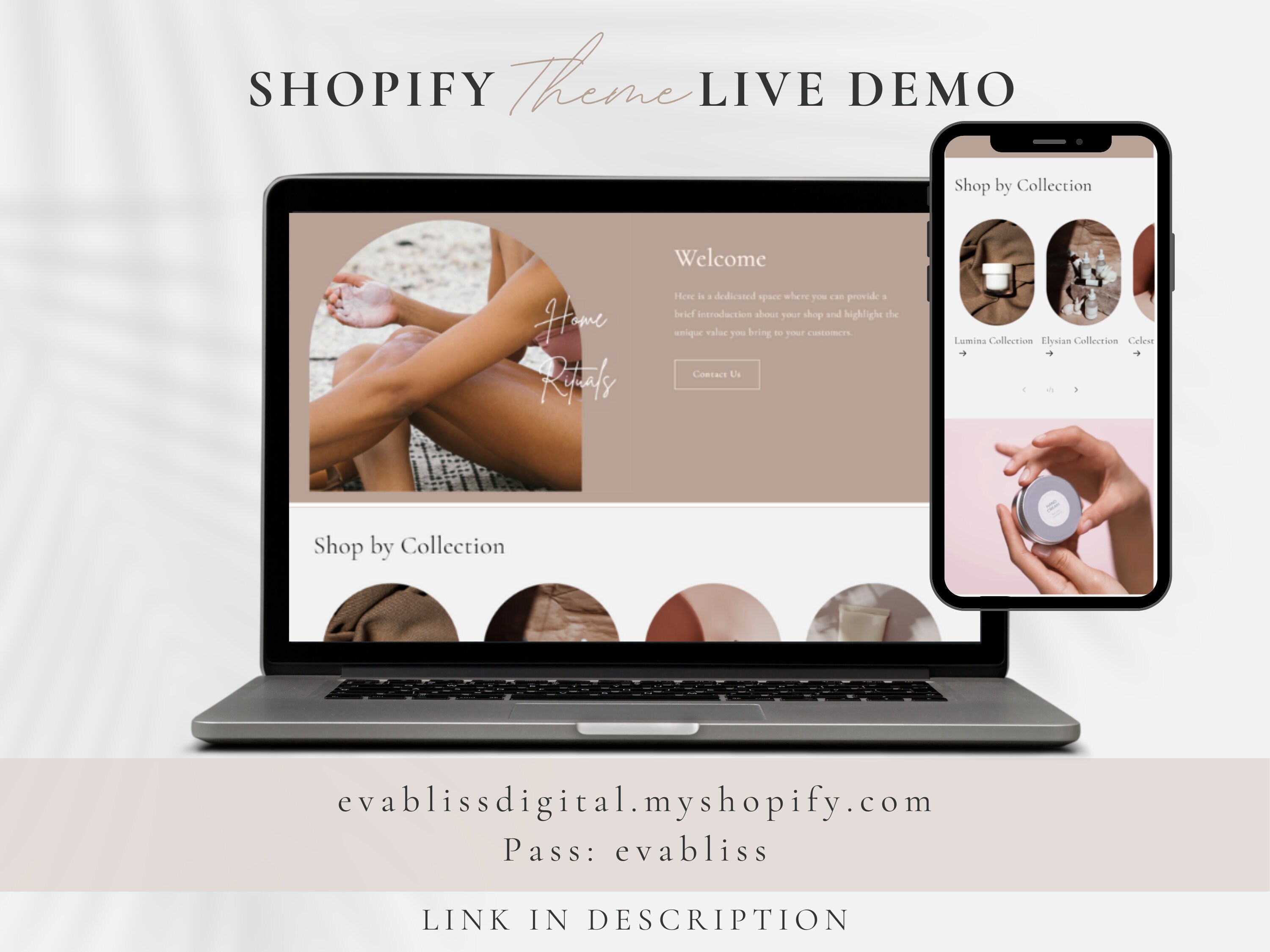 Shopify Website Template in Beige, Shopify Theme Design for Clothing ...