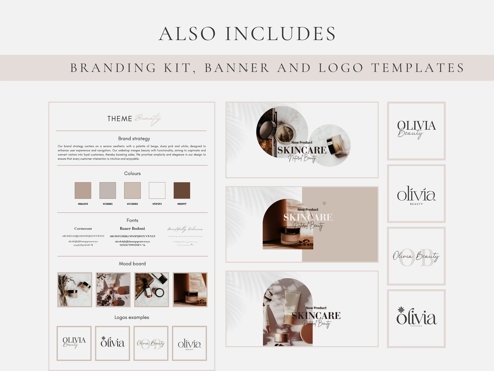 Shopify Website Template in Beige, Shopify Theme Design for Clothing ...