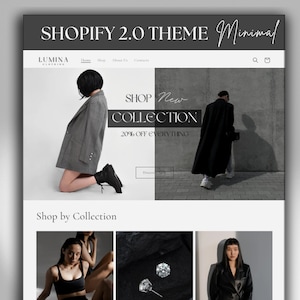 Minimal Shopify Theme, Shopify Website Template, Luxury Boutique ...