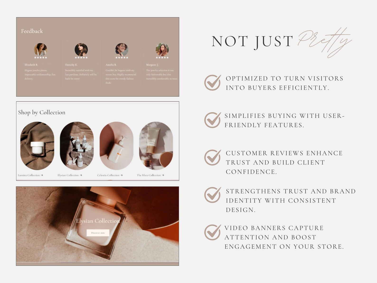 Shopify Website Template in Beige, Shopify Theme Design for Clothing ...