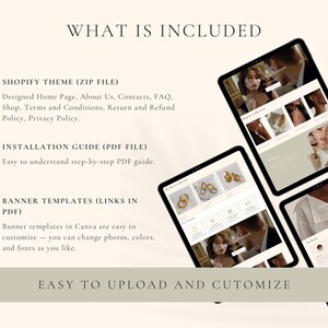 Shopify Website Template in Beige, Shopify Theme Design for Jewelry and ...