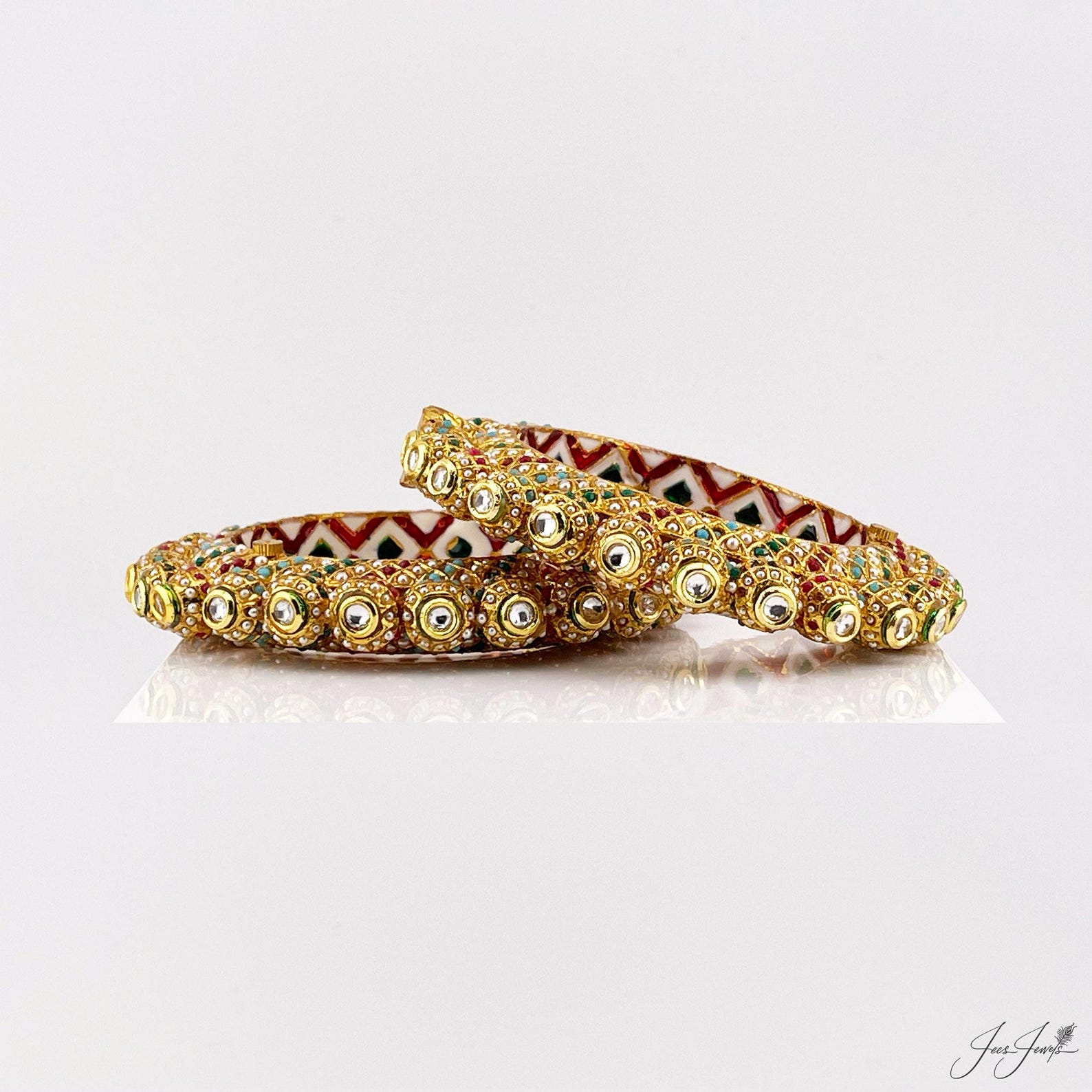 Traditional Rajasthani Kundan and Pearl Beads Pacheli Golden Plated ...