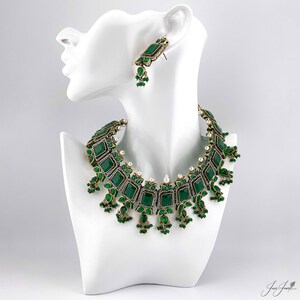 Multi-color Stone & CZ Necklace in Matte Golden Finish - Etsy