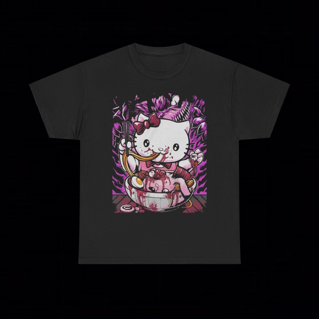 Hello Kitty Gore T Shirt Grunge Y2K Scene Emo Goth Domo Kun Tapout ...