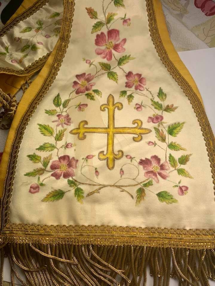 Antique French Hand Painted Clergy Stole - Etsy