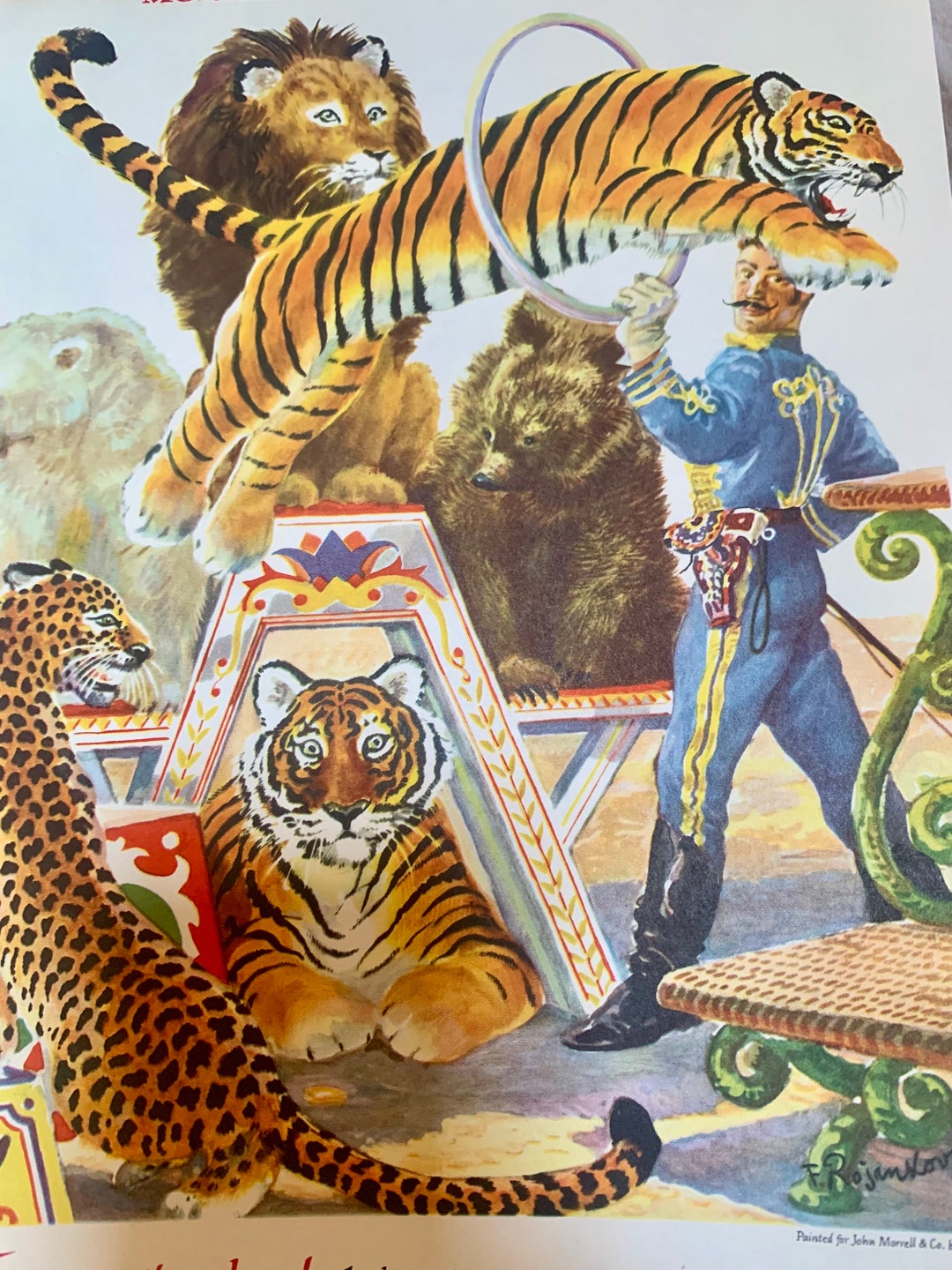 Original Print From John Morrell Circus Calendar by Famous Russian ...