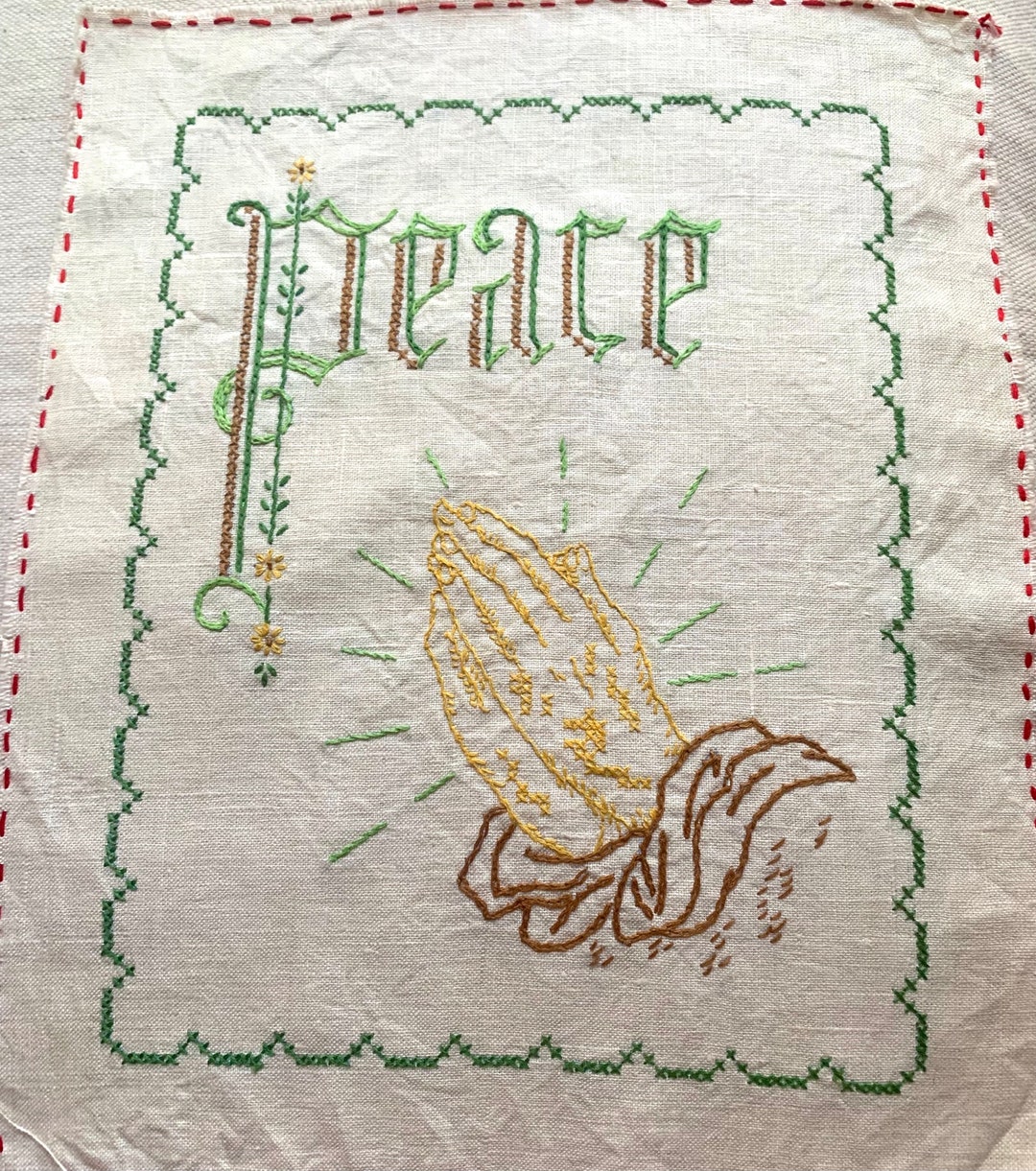 Peace Through Prayer Vi Rage Embroidery - Etsy