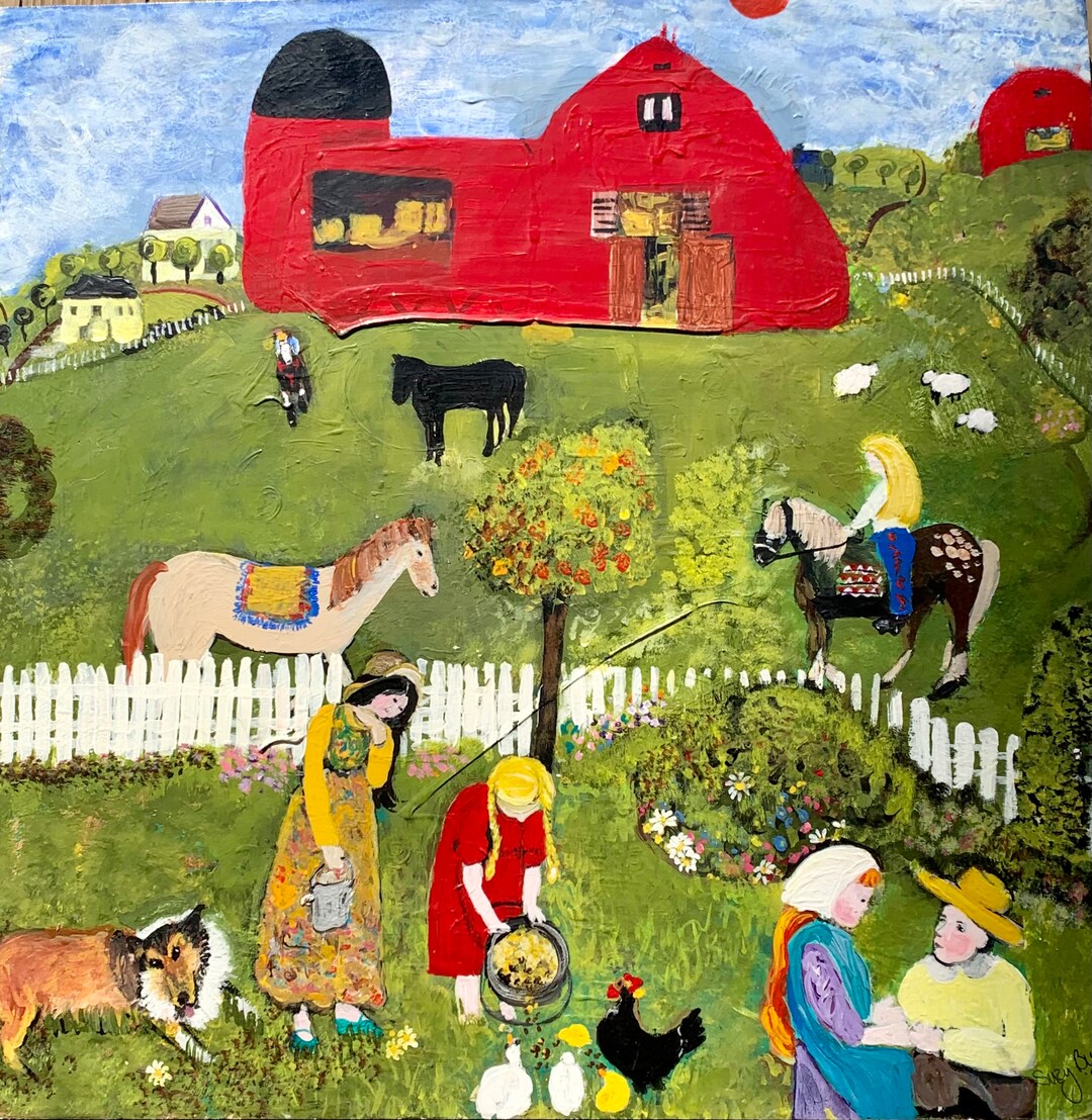 Stunning, Cottage Style Original Farm Life Painting - Etsy