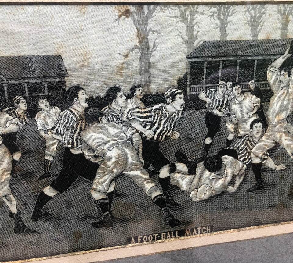 Amazing Rare Victorian Silk Embroidery Football Image - Etsy