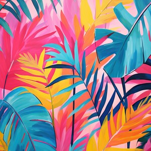 Colorful Tropical Leaves - Digital Print - Etsy