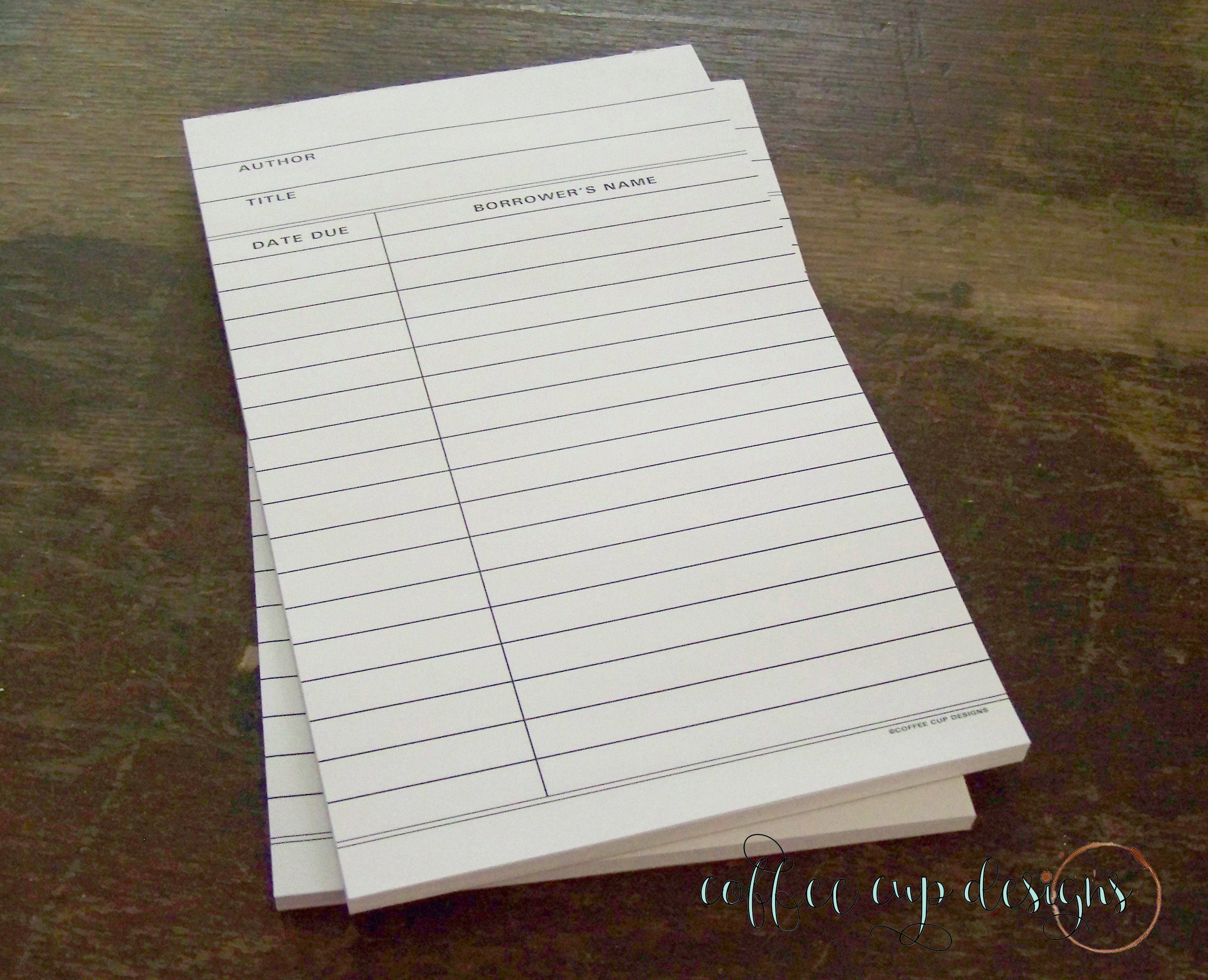 Library Card Notepad - Set of 2 - 50 Sheets per Pad - Etsy