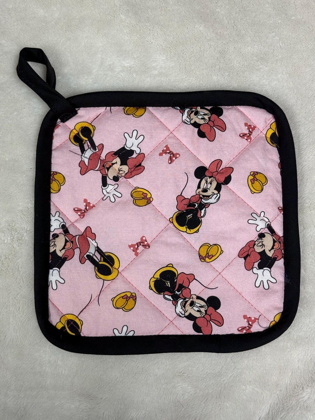 Minnie Mouse Pink and Black Pot Holder - Etsy